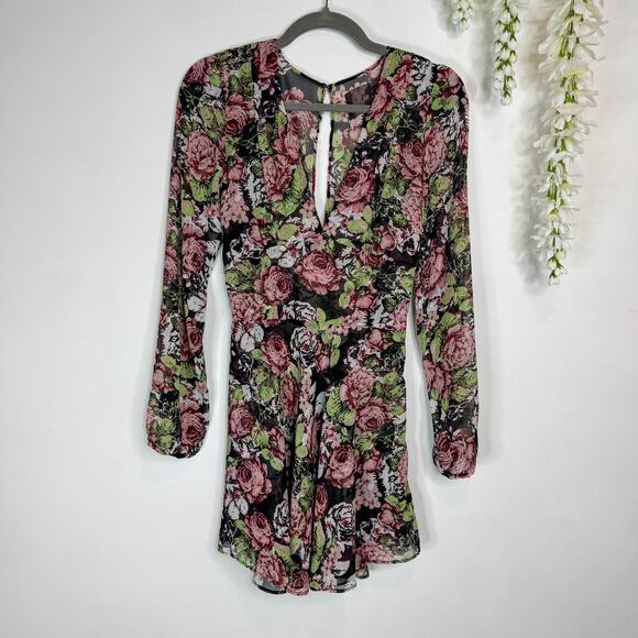 Reformation | Dresses | Reformation Floral Mini Dress Semisheer Long ...